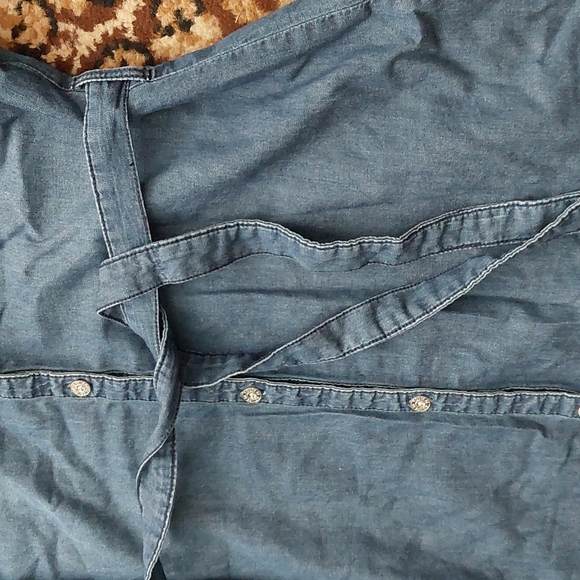 Route 66 | Dresses | Route 66 Girls Denim Shirt Dress Wpockets Tie Belt ...